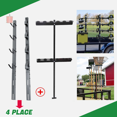 4 Place Lock Weedeater Trimmer Rack & Hand Tool Rack for OPEN Trailer ...