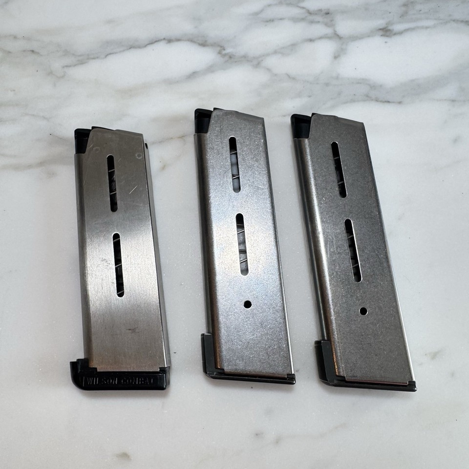 Lot of 3 Wilson Combat 1911 Magazines .45 ACP Steel + Polymer Base ...
