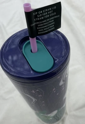NEW Starbucks Tumbler Siren Slide Sip Straw Lid 24oz Hot
