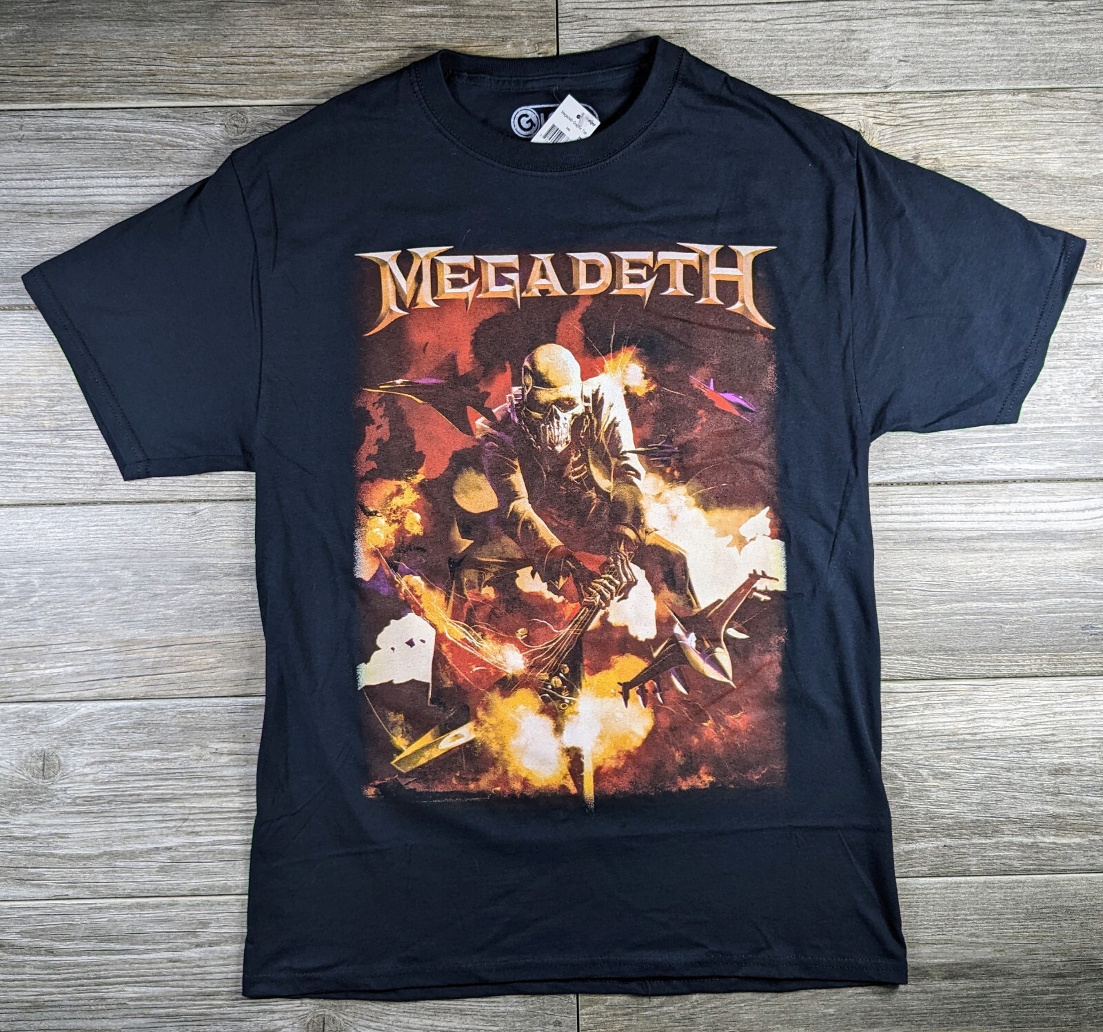 New Adult Megadeth Vic Rattlehead Guitar Smash 100% Cotton Tee Choose ...