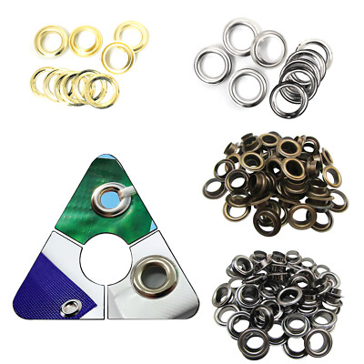 12mm - 20mm Brass Rust Proof Grommet Eyelets with Washers DIY Pool ...
