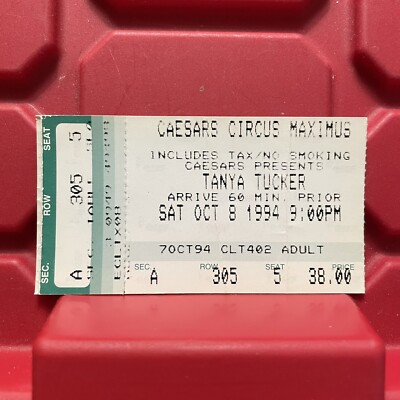 Tanya Tucker Caesars Circus Maximus Concert Ticket Stub Vintage October ...