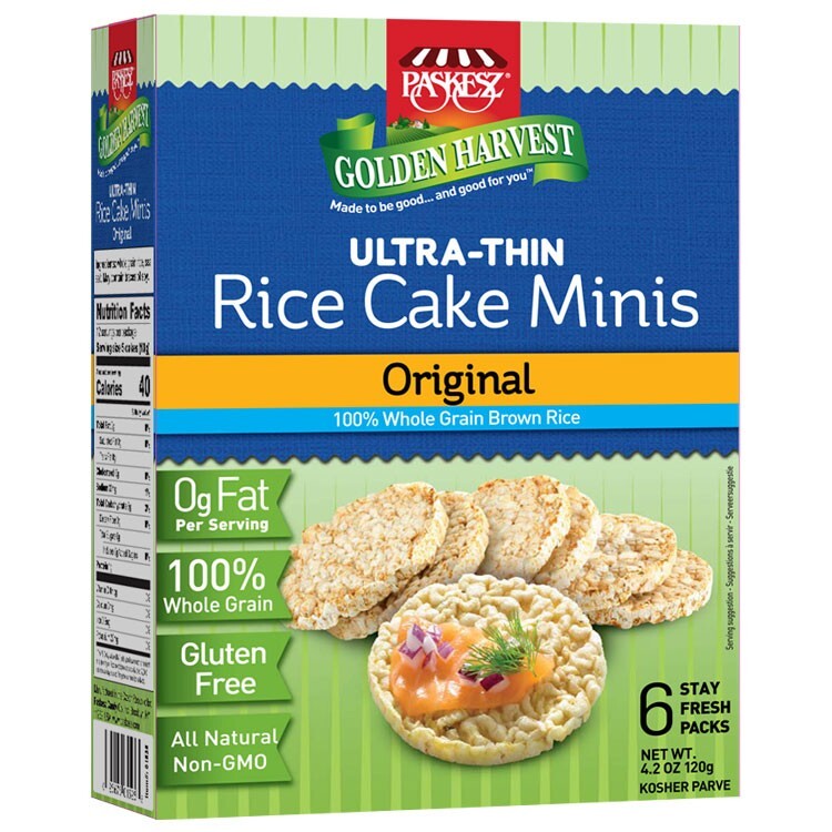Paskesz Golden Harvest Rice Cake Minis Original, On The Go Packets, 4.2 ...
