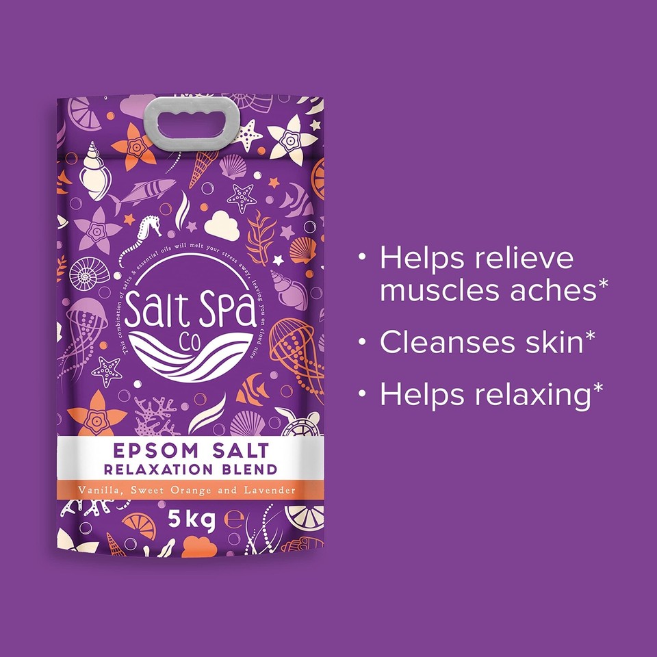 Salt Spa Co Epsom Salt in 1kg & 5kg & Magnesium Flakes 5kg - You Choose ...