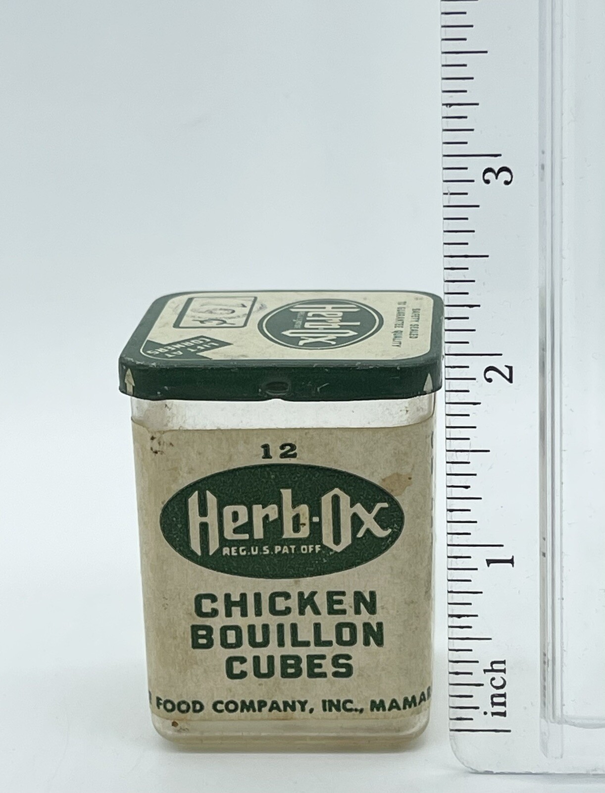 Vintage Herb-Ox Chicken Bouillon Cube 19¢ Plastic Container Box & Lid ...
