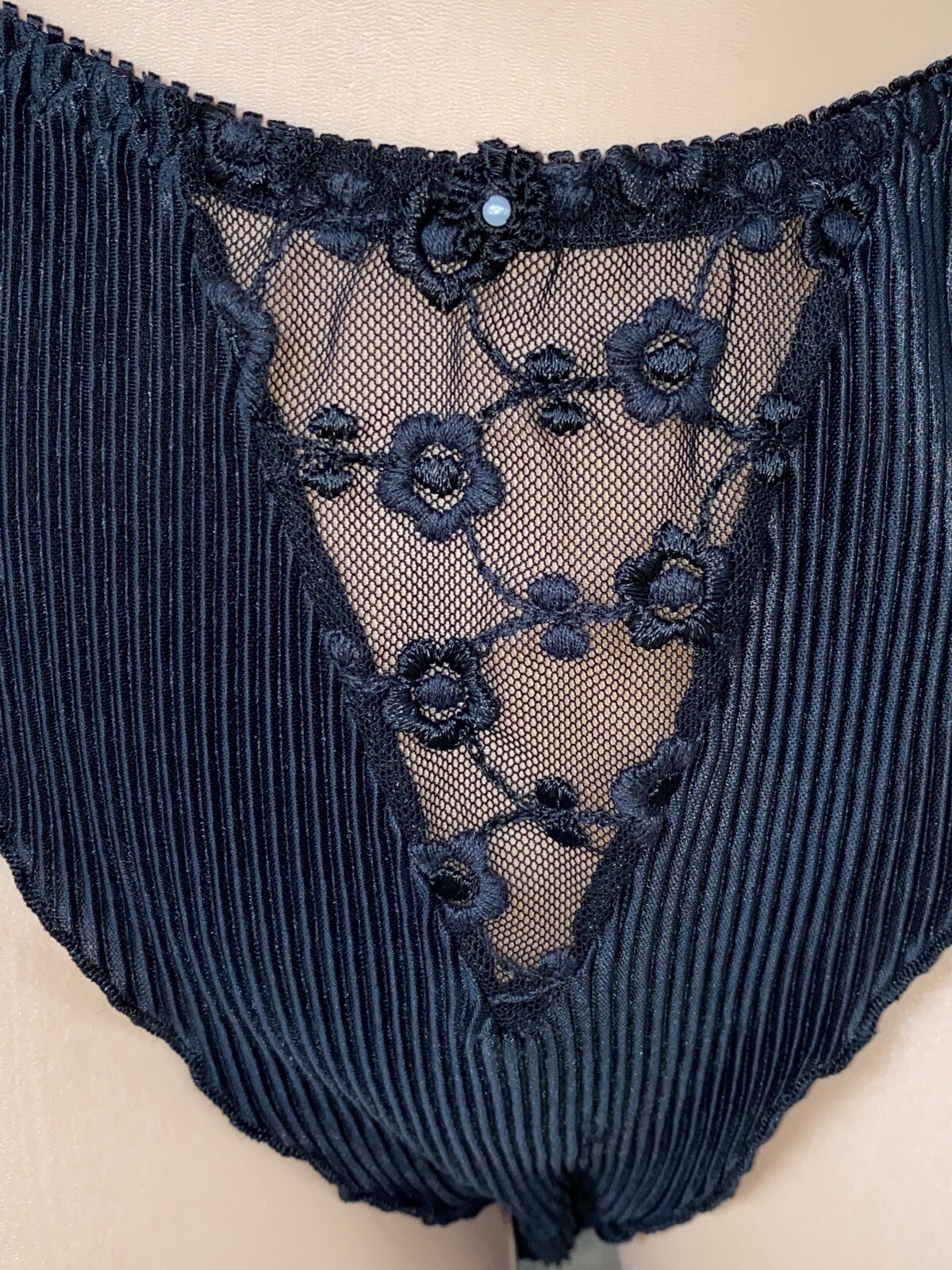 Vintage Sears L Pleated Lace Trim Thong String Bikin… - Gem