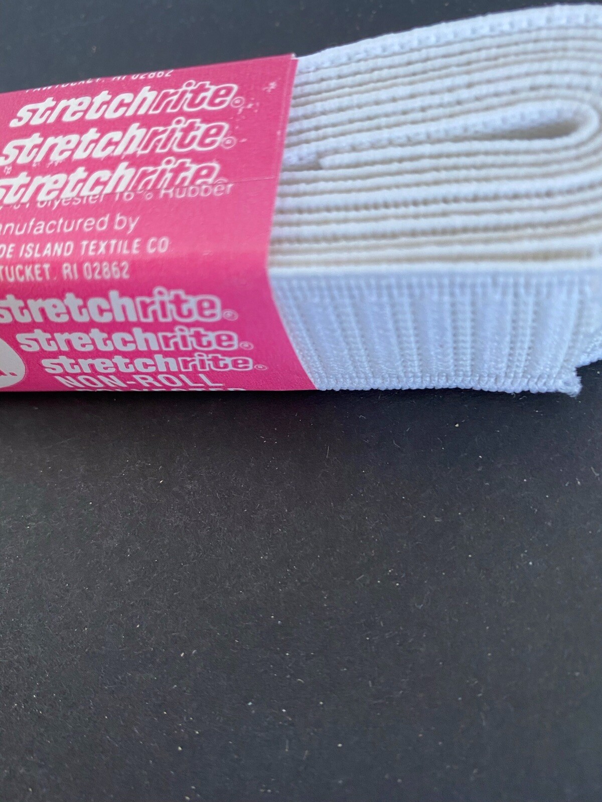 StretchRite BRAND 1 Inch Non-roll Ribbed White Washable Elastic 2.5 ...