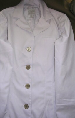 Clinique Makeup Consultant Signature White Button-Up Lab Coat Jacket ...