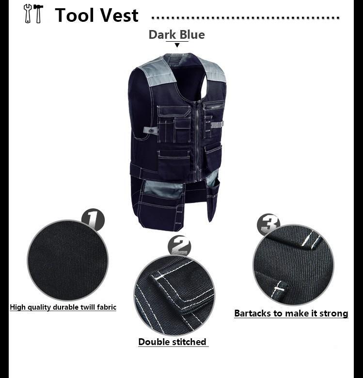 Tool Vest Technician Workwear Multi Pocket Electrician Carpenter ...