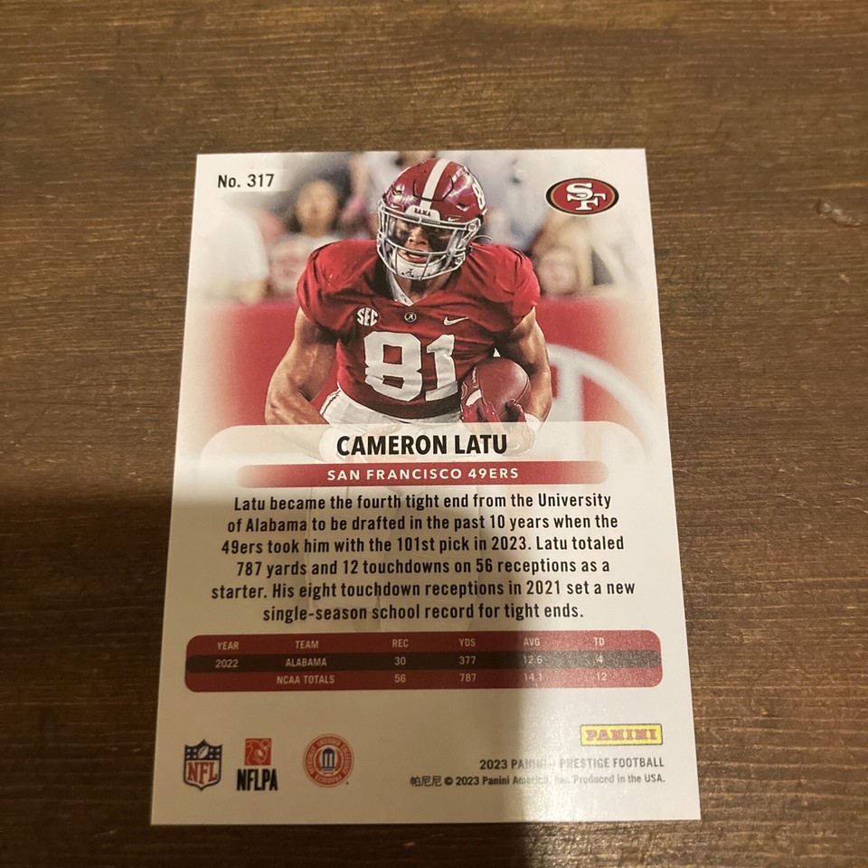 2023 Panini Prestige RC Rookie Card #317 Cameron Latu 49ers | eBay