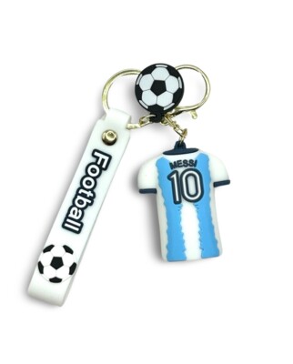 Messi Soccer Jersey #10 Rubber And Metal Keychain New! Fast Shipping ...
