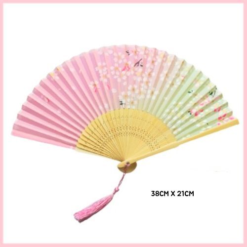 Korean Traditional Arts & Crafts Folding Hand Fan Bamboo/Silk Unique ...
