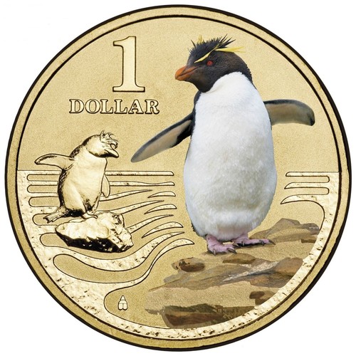2013 Polar Animals Rockhopper Penguin Coloured $1 coin - Happy Feet ...