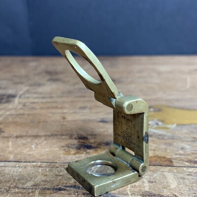 Negretti & Zambra brass magnifying glass pocket microscope Loop thread ...