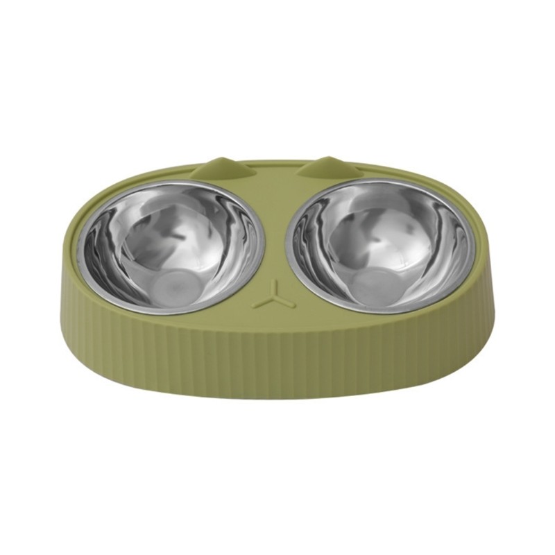 Double Dog Bowls Detachable Stainless Steel Pet Bowl Set with Safe ...