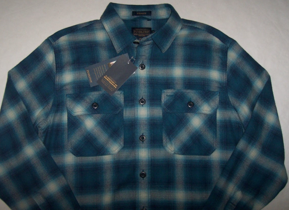 NWT Pendleton Burnside DOUBLE BRUSHED FLANNEL Royal/Blue Plaid Shirt Men's XXL | eBay