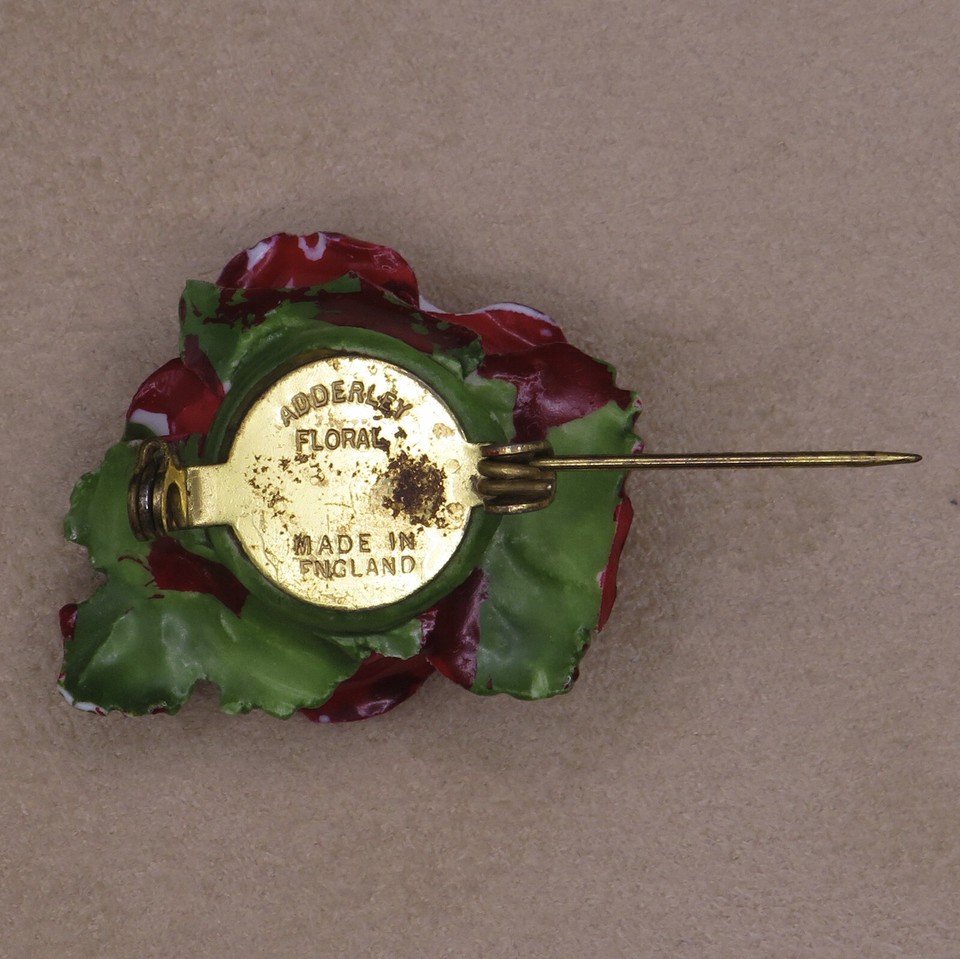 Vintage Adderley Floral Bone China Rose Brooch Pin Made in England ...