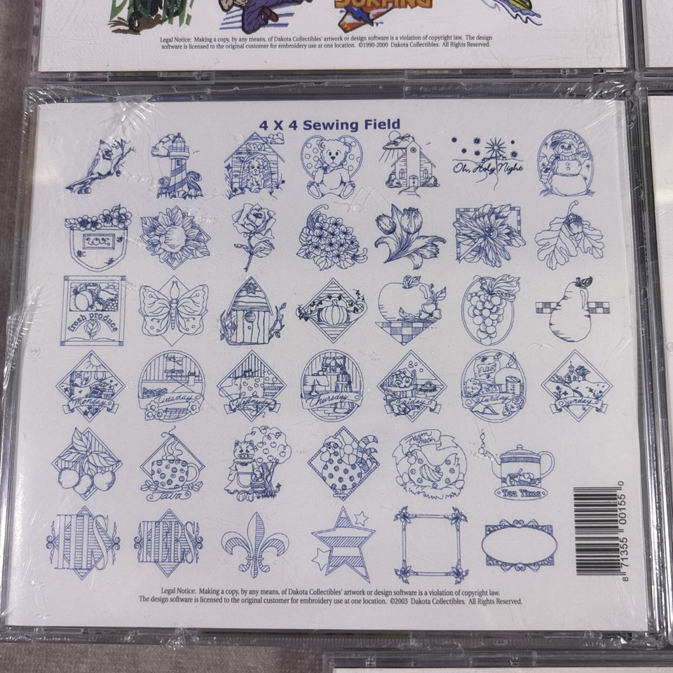 Lot Of 7 Dakota Collectibles Embroidery Design CD Embroidered Designs ...