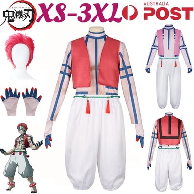 Demon Slayer Kimetsu No Yaiba Akaza Cosplay Costume Halloween Wig ...