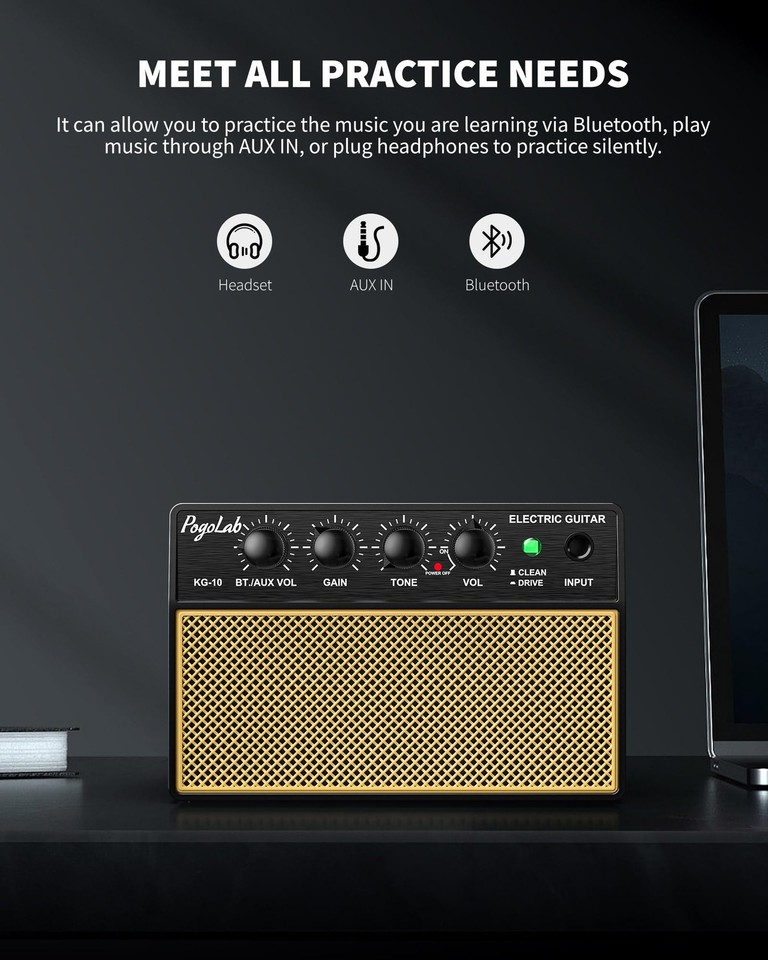Mini Guitar Amp 10W, Rechargeable Guitar Amp for Guitar, Bluetooth ...