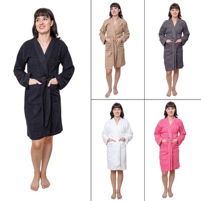 GOLD TEXTILES Women’s Short Terry Cloth Robe – 100% Cotton, Lightweight ...