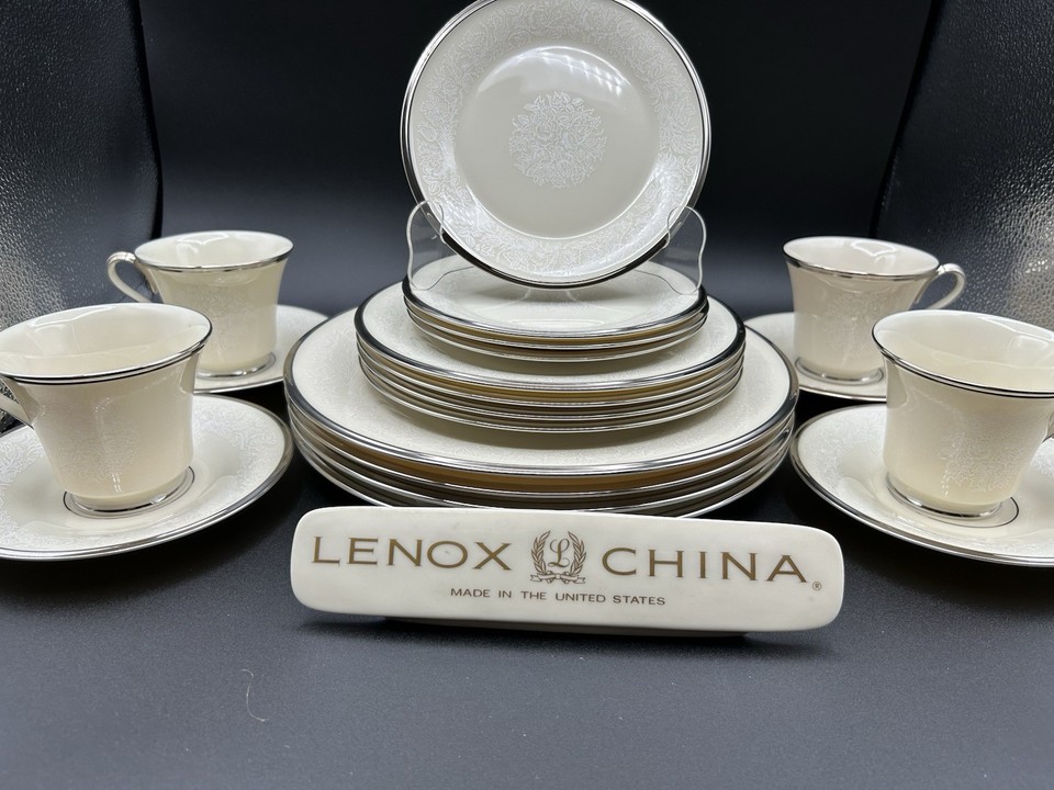 Lenox China Moonspun~(Set of 4)~5 Piece Place Settings~1st Quality ...