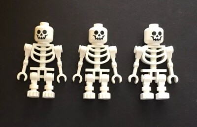 3 x LEGO Skeleton Minifigures (Posable Arm Version) Skeletons Halloween ...