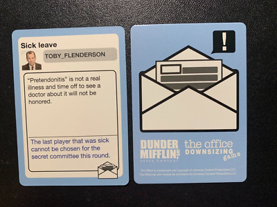 The Office Downsizing Game TOBY FLENDERSON Sick Leave EMAIL CARD | eBay