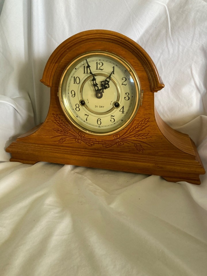 Large Oak Mantle DEA Clock, Beautiful, Attractive, Great Look! | eBay