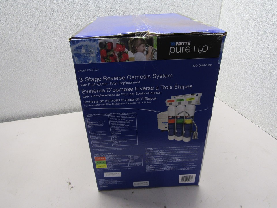 Watts Pure H2O 3 Stage Reverse Osmosis Water Filter System DWRO300 | eBay