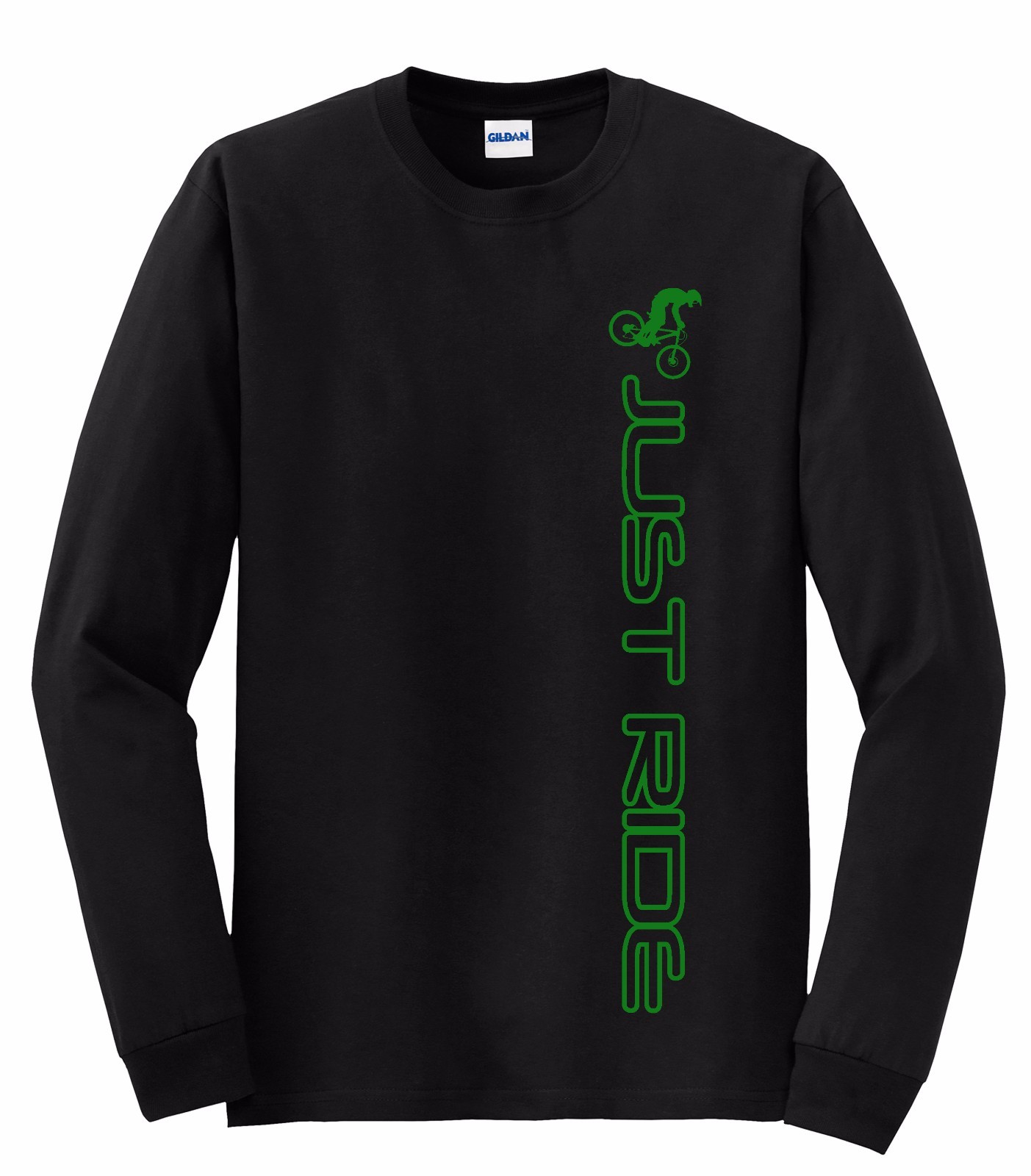 MOUNTAIN BIKE T SHIRT JUST RIDE LONG SLEEVE MTB DOWNHILL BICYCLE ...