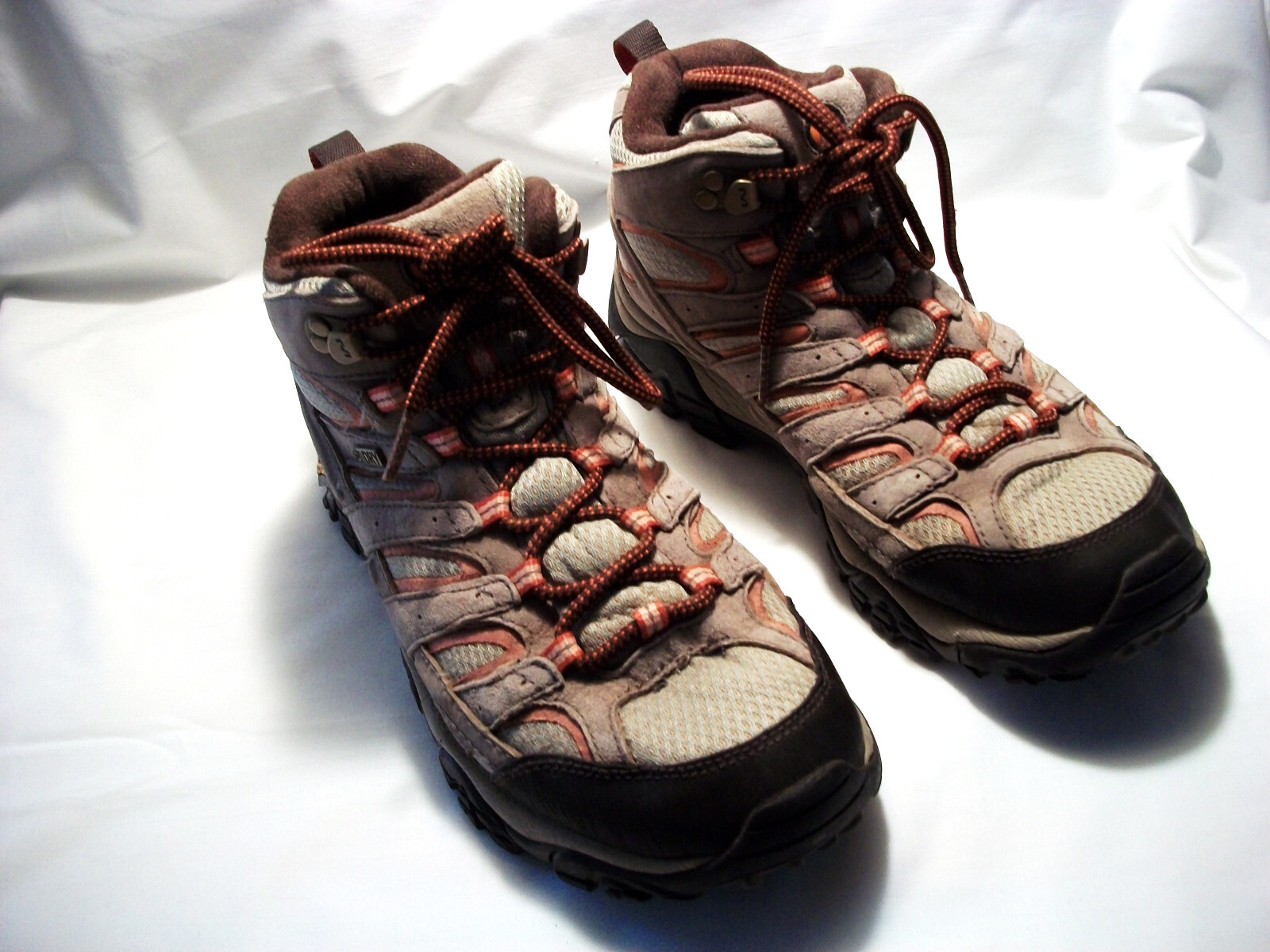 MERRELL BUNGEE CORD MOAB 2 MID WATERPROOF TAN HIKING BOOTS J06058W SIZE ...
