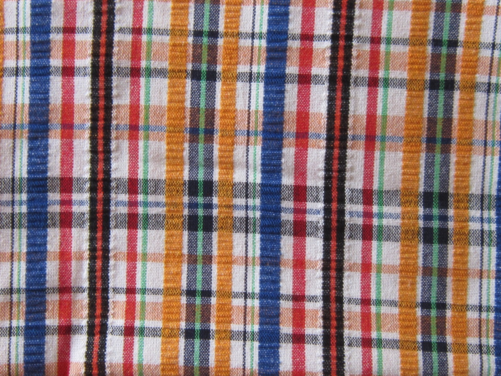 Thick woven bright primary colors plaid fabric material sewing unique ...