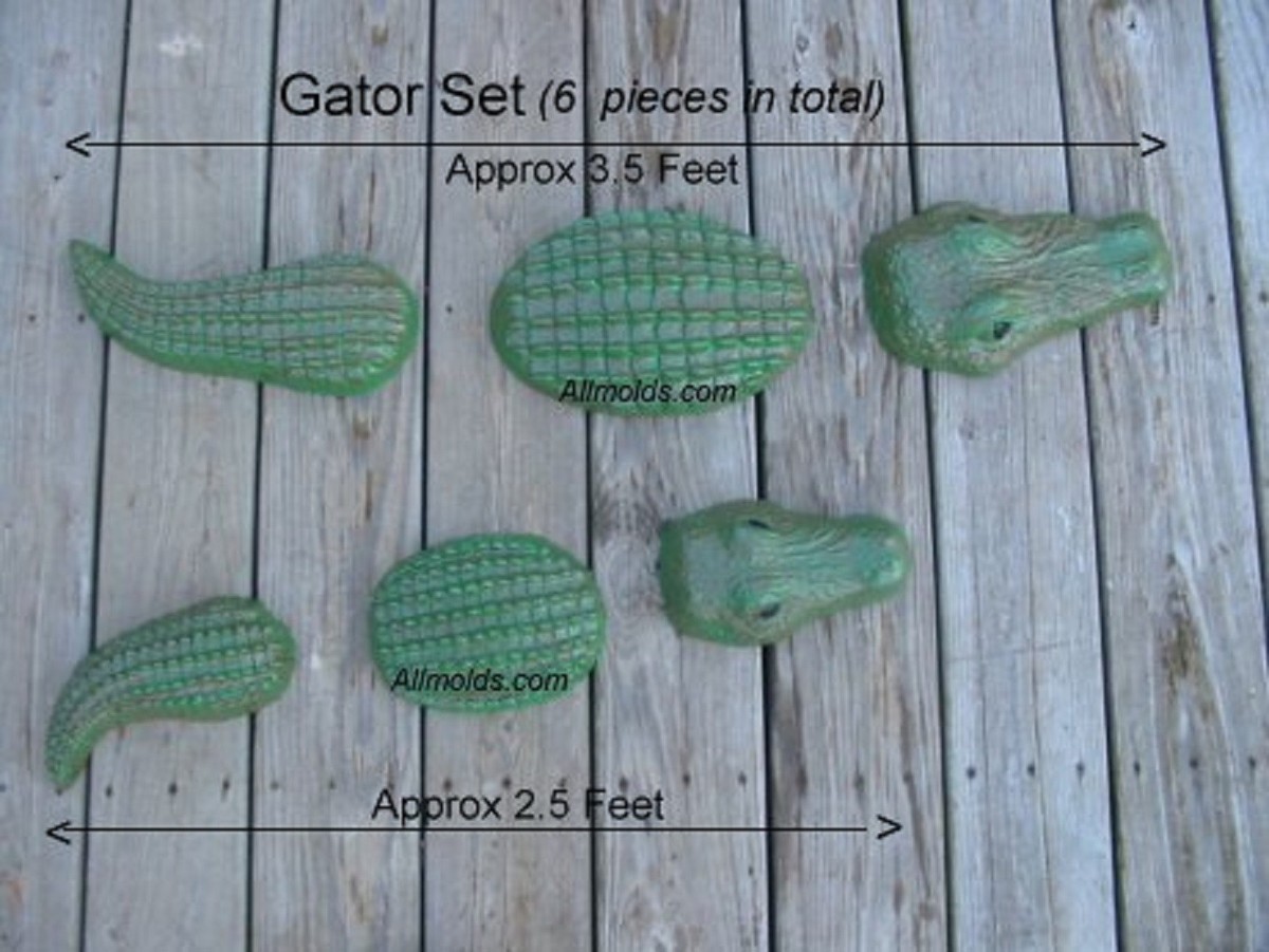 Alligator Stepping Concrete Set Cement Alligators Etsy