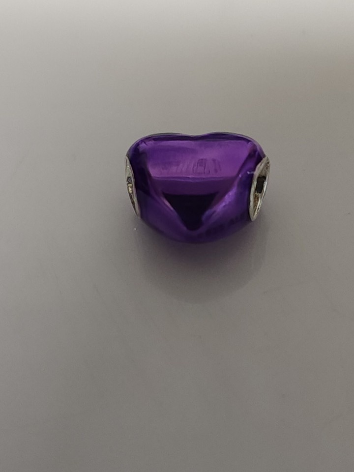 AUTHENTIC PANDORA METALLIC PURPLE HEART CHARM #799291C01 | eBay