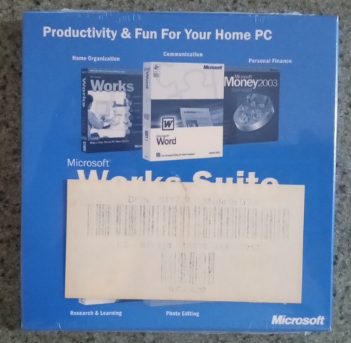 Microsoft Works Suite 2003 Software New SEALED- Comes With Product Key ...