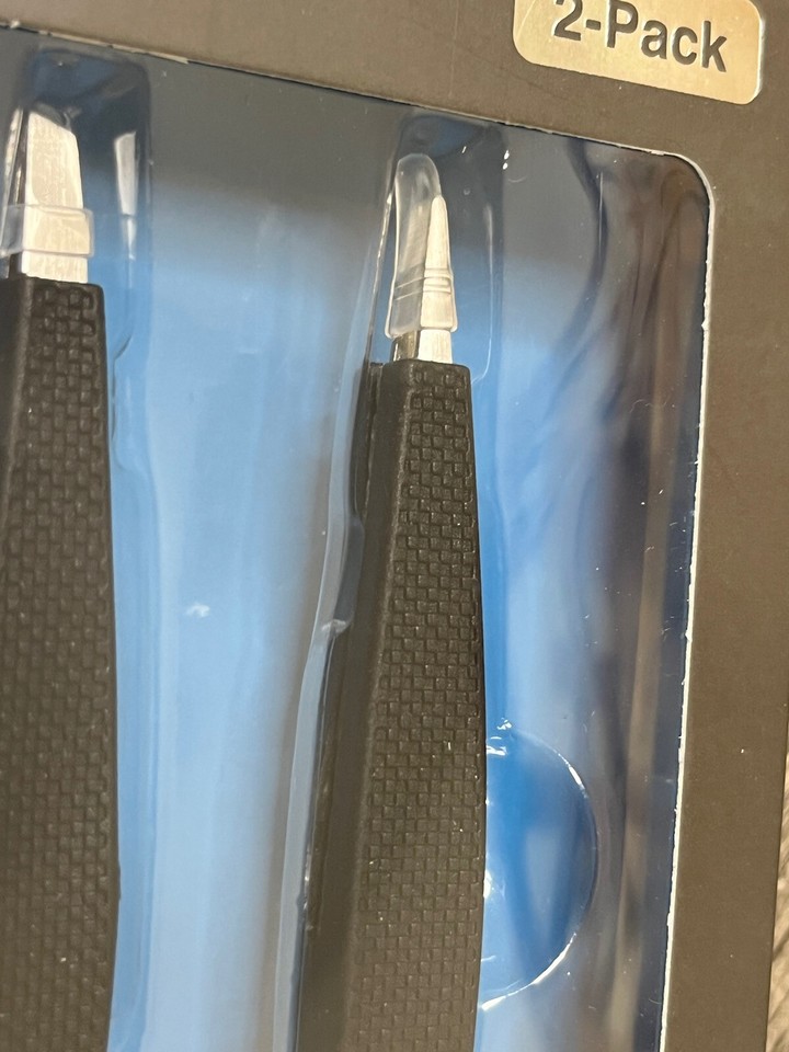 Brookstone 2-Pk Tweezer Set premium quality grooming tools stainless ...