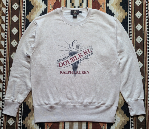 Double RL RRL Ralph Lauren Vintage Logo Made in USA Cotton Oversize ...