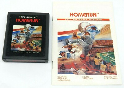Home Run (Atari 2600, 1988) Atari (Cartridge & Manual) Rare Label ...