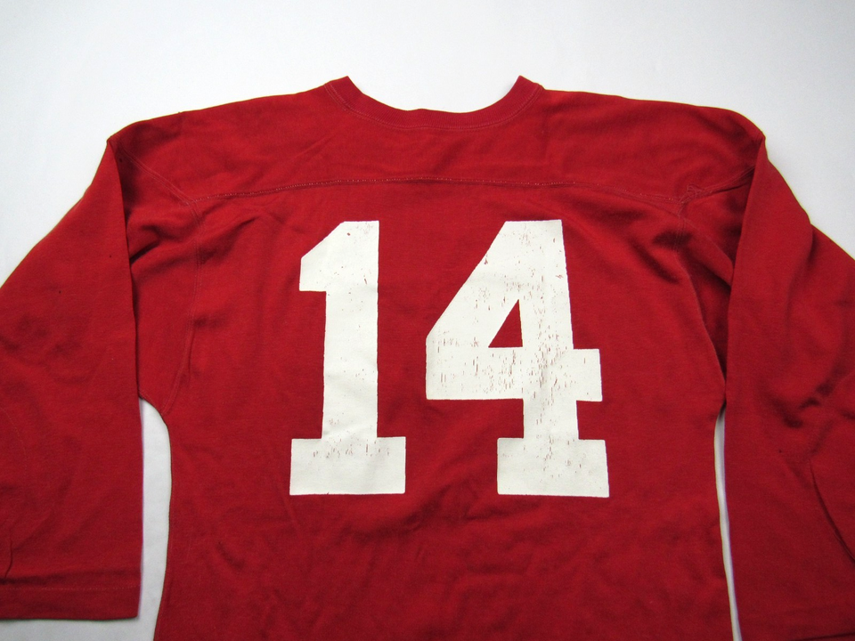 Vtg 60s 70s Champion Products #14 Durene Football Jersey Red Size 42 ...