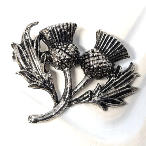 Thistle Brooch Scottish Lapel Pin Pewter Tone Brooch Bouquet Scottish ...