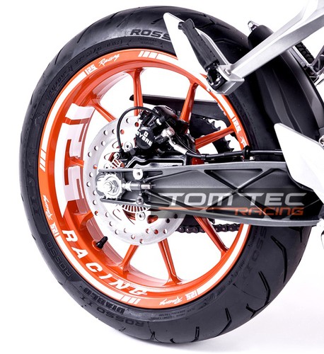 Wheel Sticker KTM Duke RC 125 200 250 390 Nr.1 Rim Stripes Decal TOMTEC ...