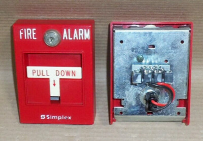 SIMPLEX 2099-9754 NON-CODED PULL DOWN FIRE ALARM STATION NO KEY 3A 30V ...