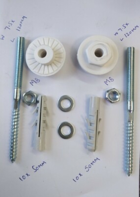 Wall Mounted Basin Fixing Kit 120mm Screws Plug50mm Washer Bathroom ...