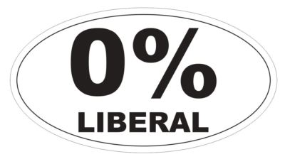 0% Liberal Sticker Oval Bumper Sticker or Helmet Sticker D3814 Anti ...