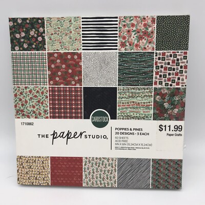The Paper Studio - Christmas 6x6 Paper Pad Poppies & Pines 58 Sheets ...