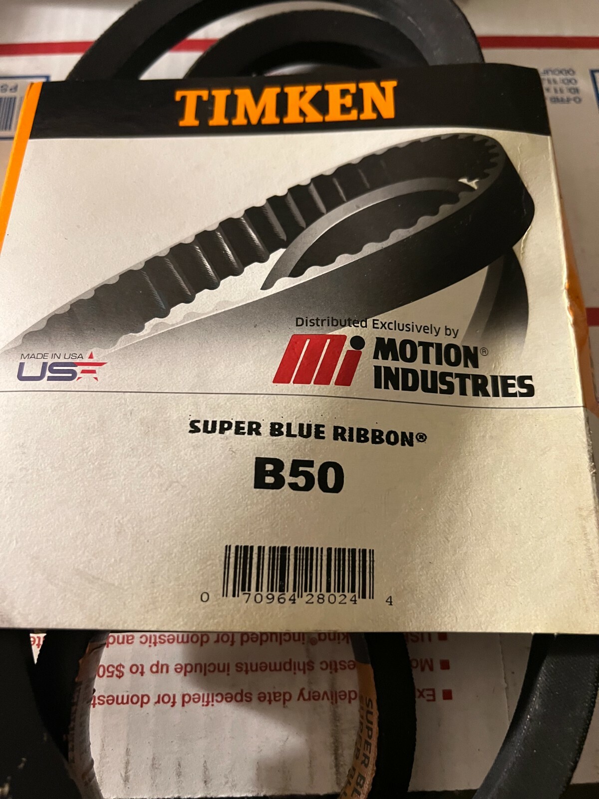 nos ! Timken Motion Industries Belt B50 | eBay
