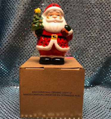Avon Mini Christmas Ceramic light up Santa New In Box | eBay