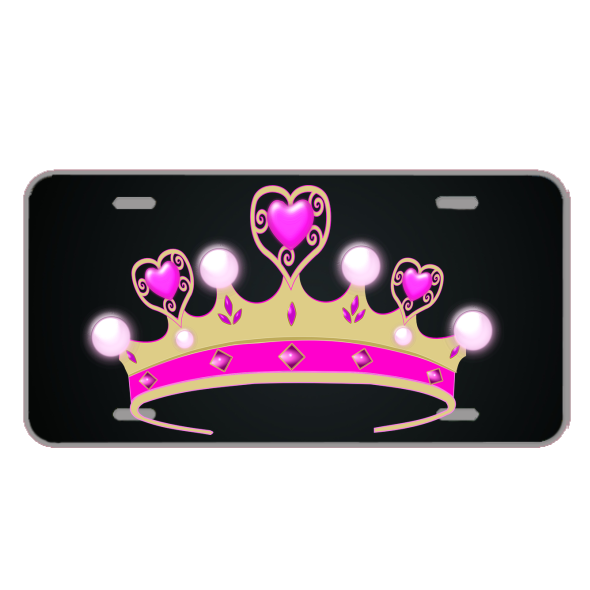 Custom Novelty License Plate With Gorgeous Princess Crown With Pink ...