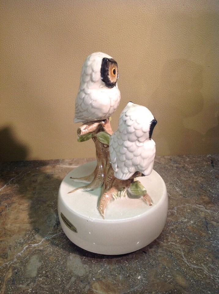Vtg 1979 Otagiri Tree Perched Owls Music Box "Some Enchanted Evening ...